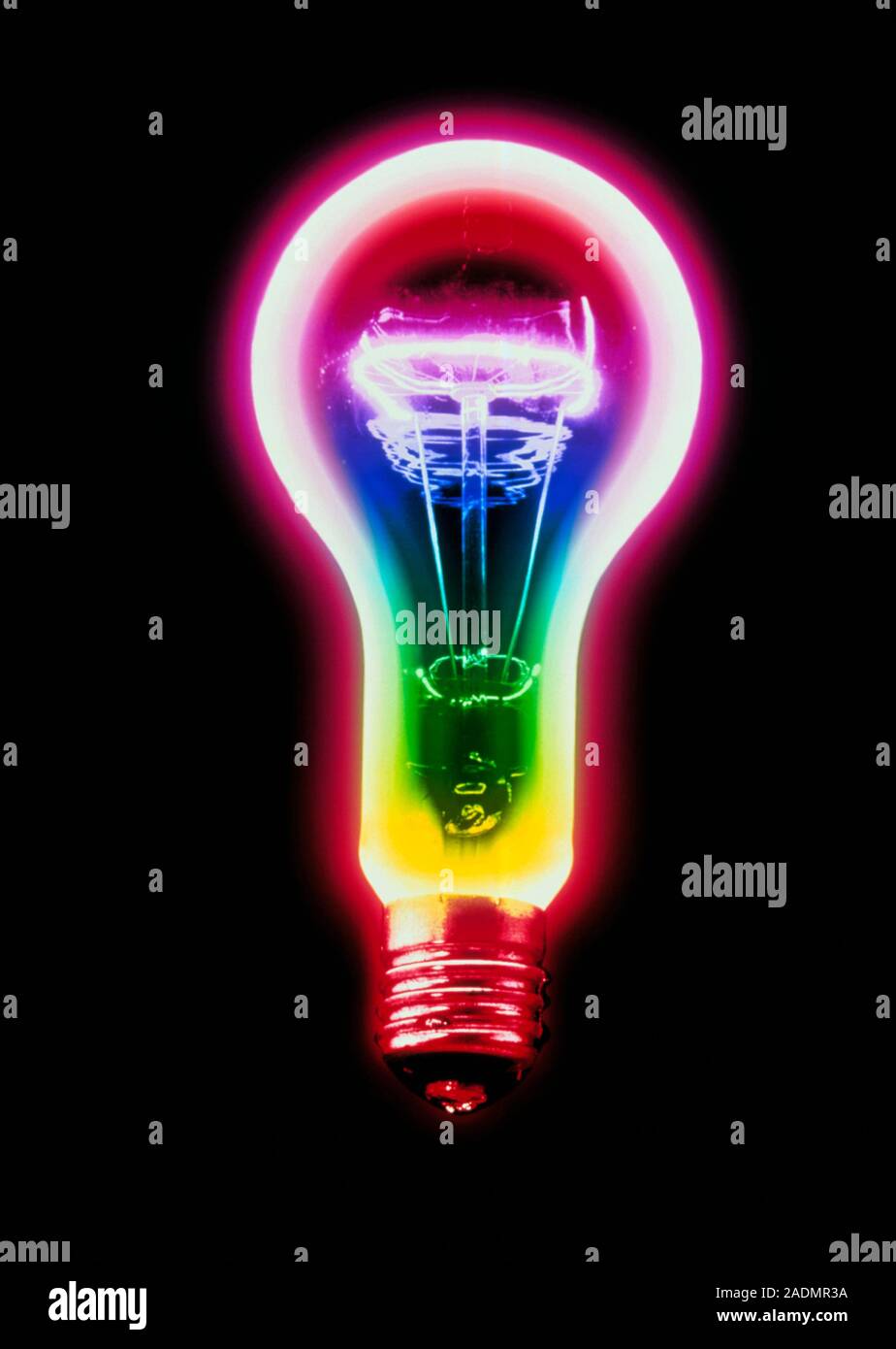 Light bulb. Computer graphics abstract image of a domestic light bulb ...