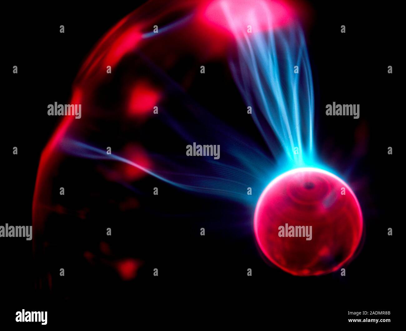 Plasma globe. Light streamers inside a plasma globe. This toy is a ...