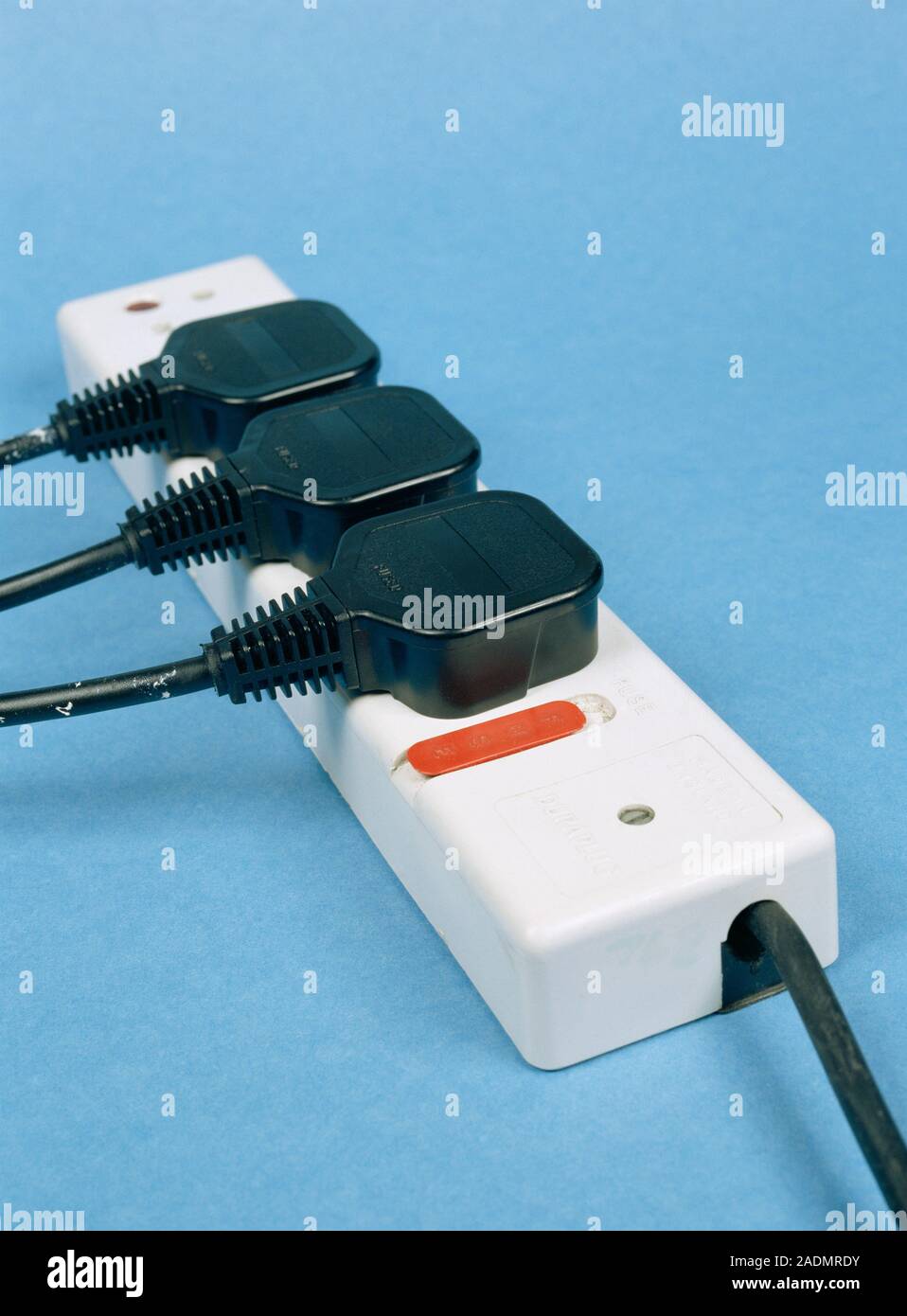 Extension lead in use. This piece of equipment expands the number of ...