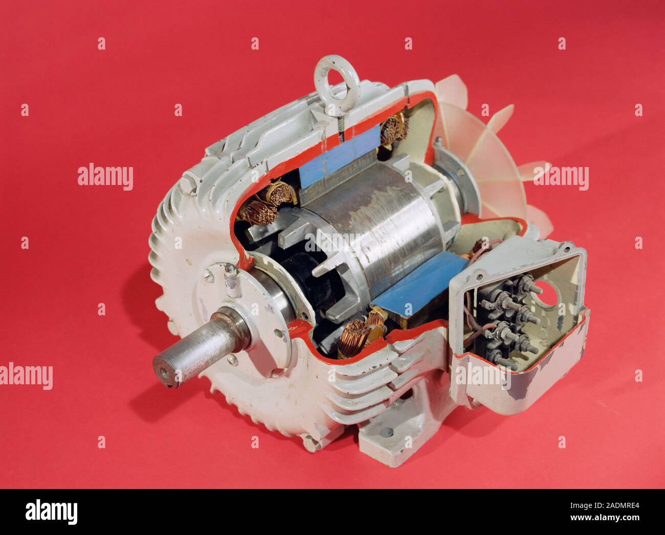 Induction motor with interior exposed. This type of alternating current ...