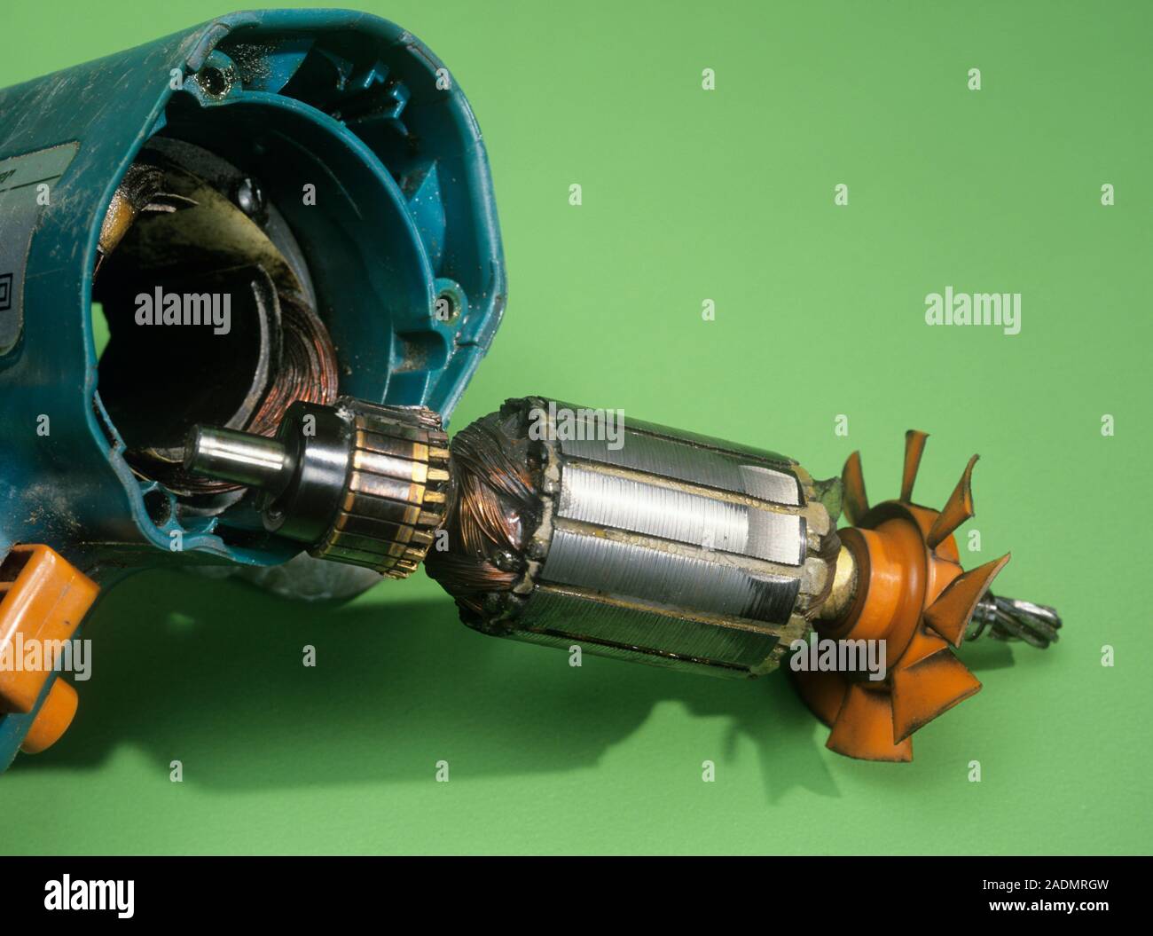 Electric motor. Internal components of an electric motor from an ...