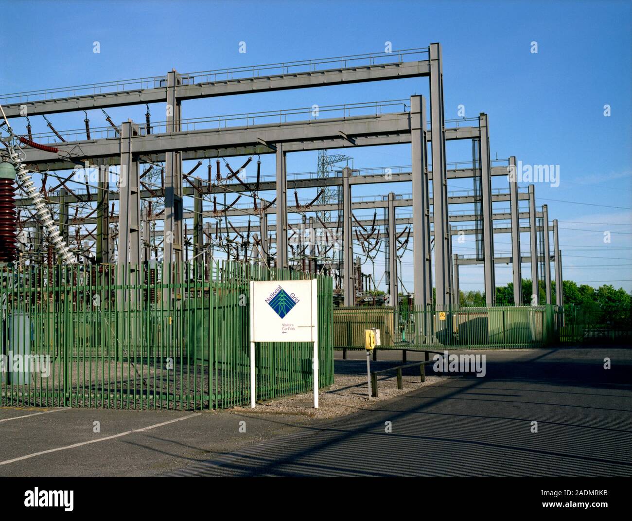 Sub-station. The sign displays the National Grid logo. A sub-station ...
