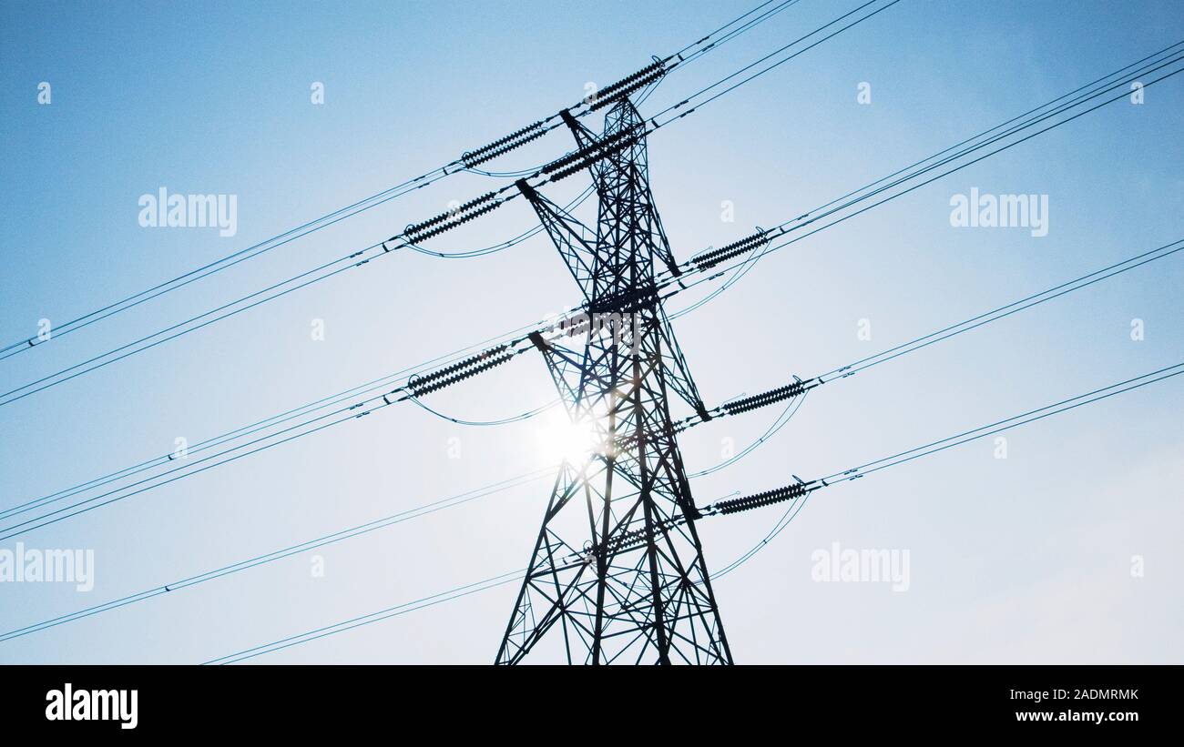 Electricity pylon. This structure is used to support the overhead wires ...