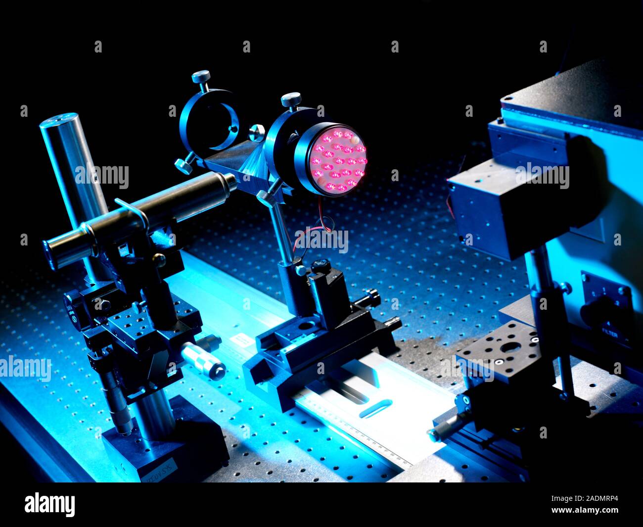 LED light research. Spectral characterisation facility being used to ...