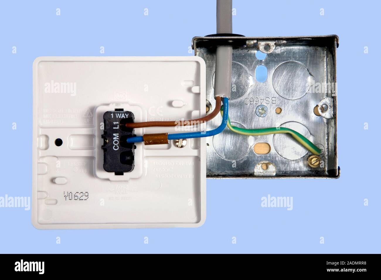 One-way light switch. Wiring of a one-way light switch. This type of ...