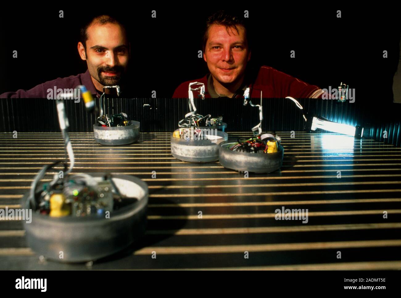Evolving robots. Researchers Sevan Ficici (left) and Richard Watson ...