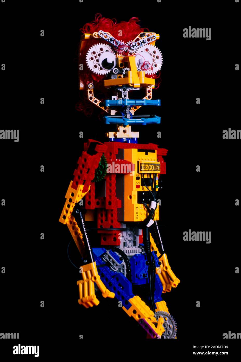 Robot football player. Humanoid robot football player made out of Lego ...