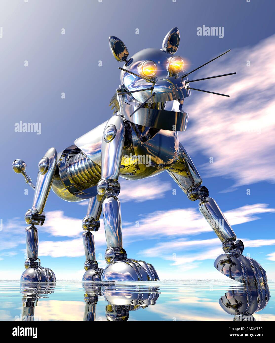Robot cat, computer artwork Stock Photo - Alamy