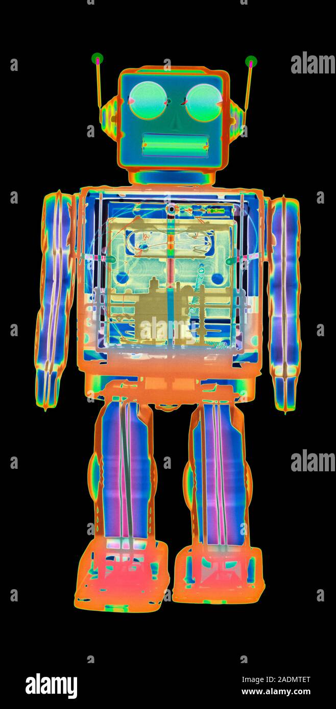 Toy robot, coloured X-ray Stock Photo - Alamy