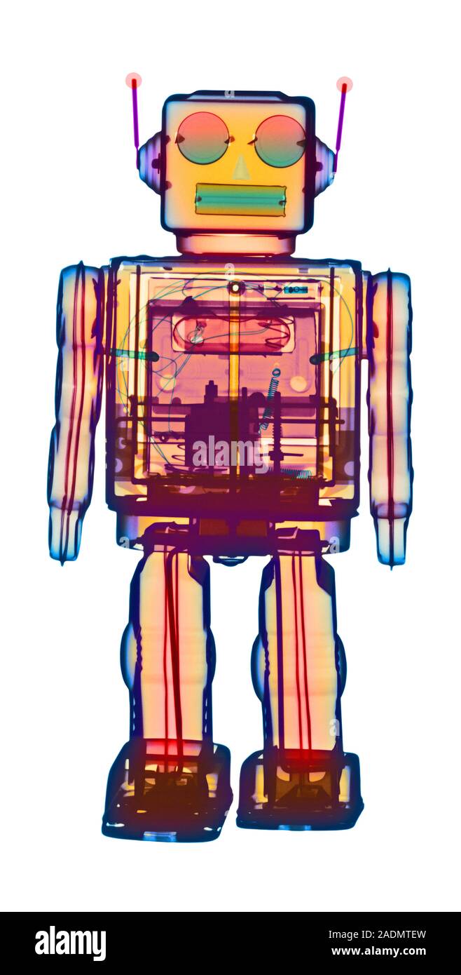 Toy robot, coloured X-ray Stock Photo - Alamy
