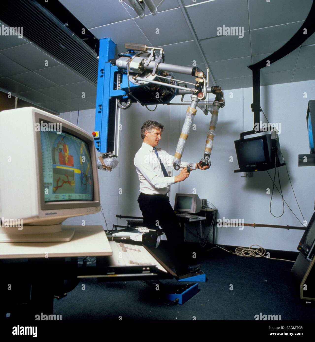 Robot arm used for remote operations on the irradiated interior of the ...