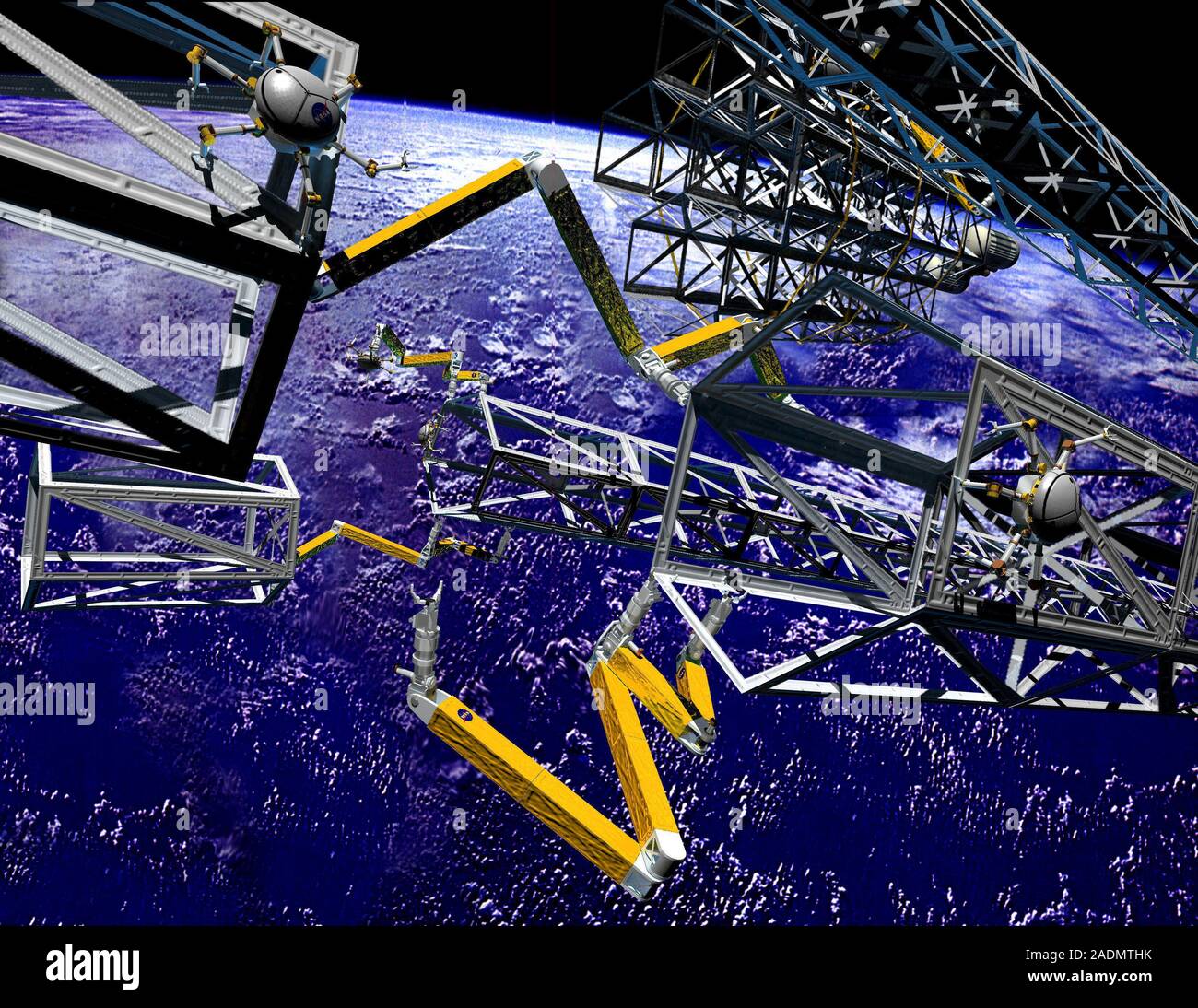 Skyworker robots. Computer artwork of planned NASA Skyworker robots ...