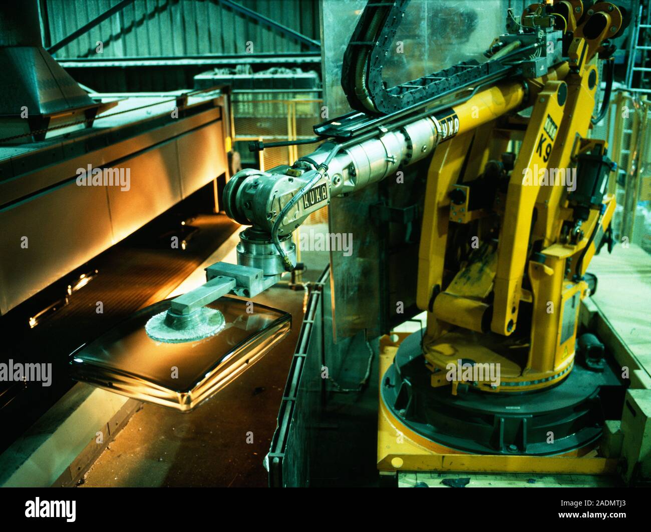 CRT factory robot. CRTs (cathode ray tubes) are used in televisions and ...
