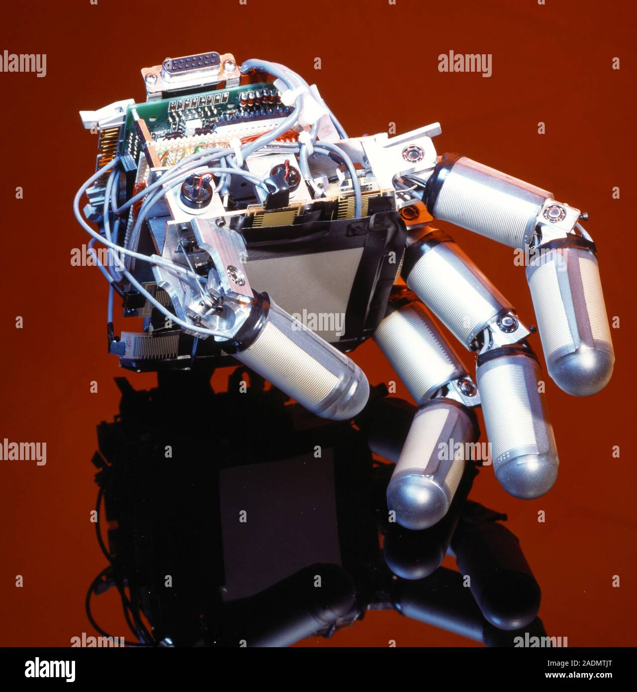 Android hand. Hand of Cog", an android robot developed to learn how the ...