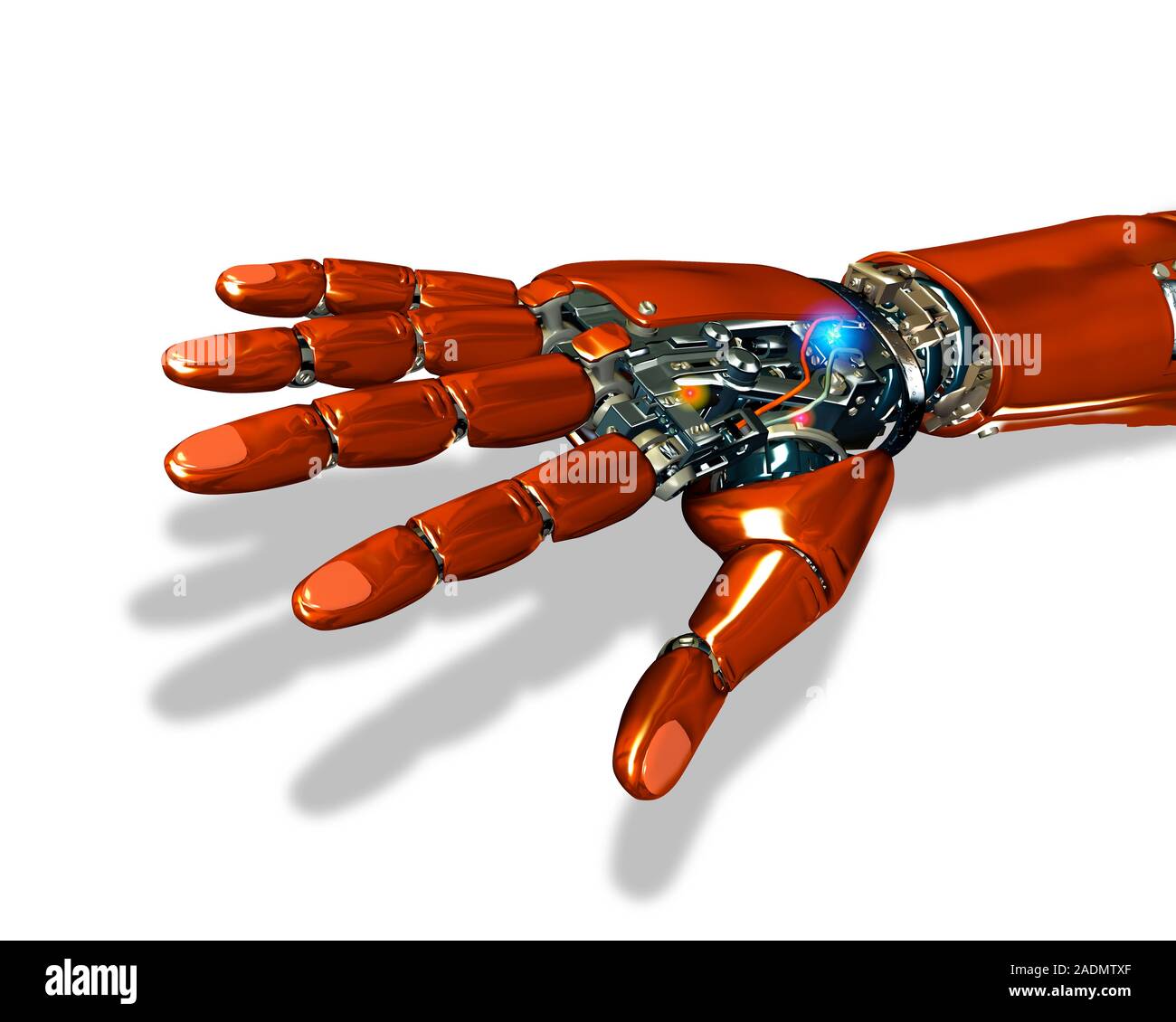 Robotic hand. Computer artwork of the hand and wrist of an humanoid and ...