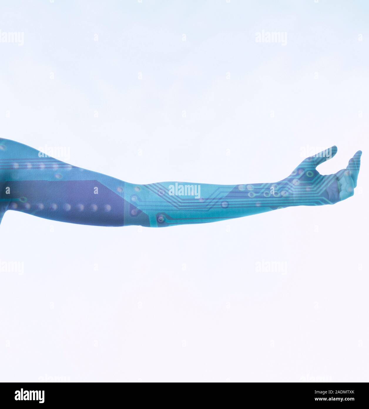 MODEL RELEASED. Bionic arm. Conceptual artwork of a bionic arm showing ...