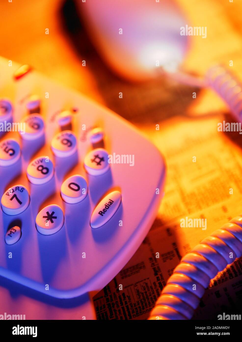Telephone handset and keypad Stock Photo - Alamy
