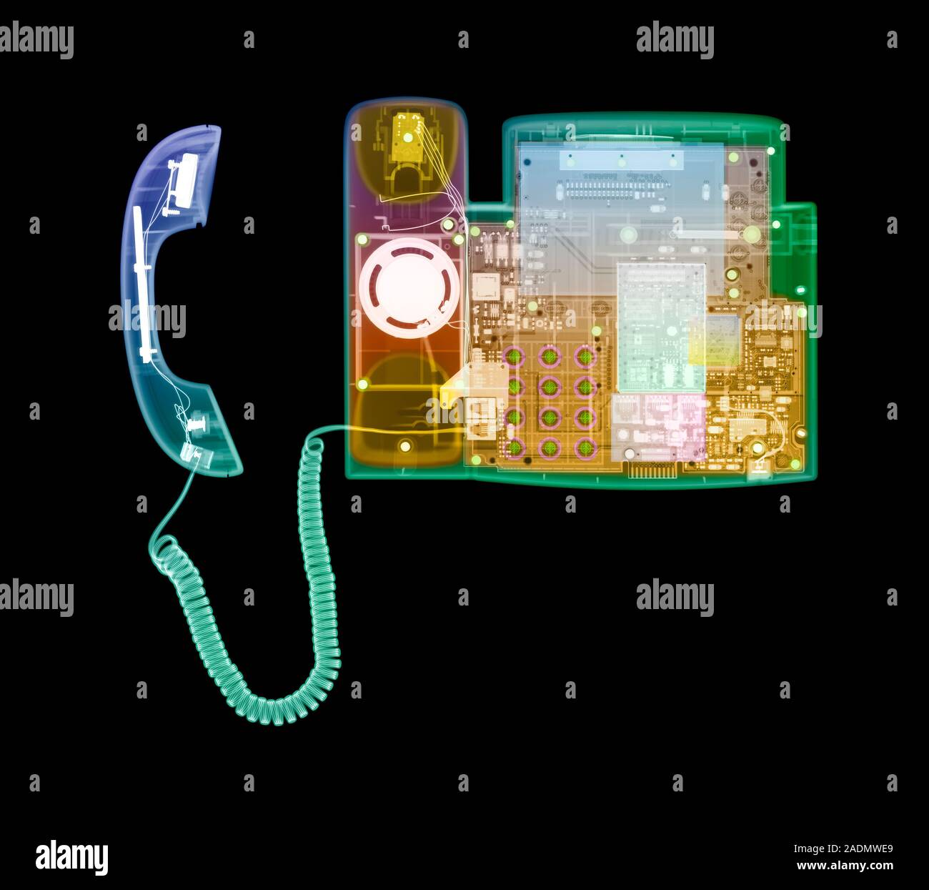 Telephone, coloured X-ray Stock Photo - Alamy