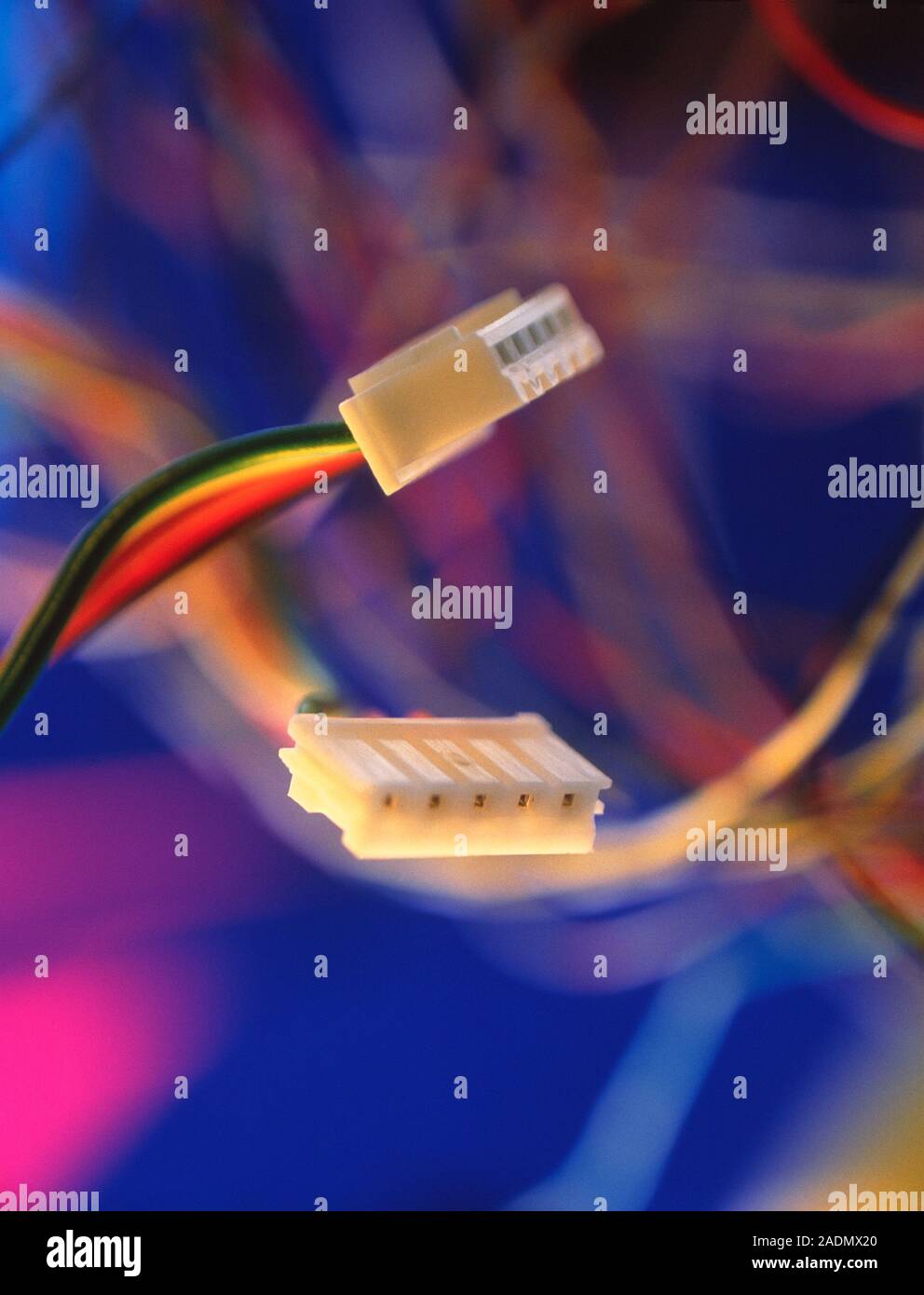 Computer power cables with connectors (white Stock Photo - Alamy