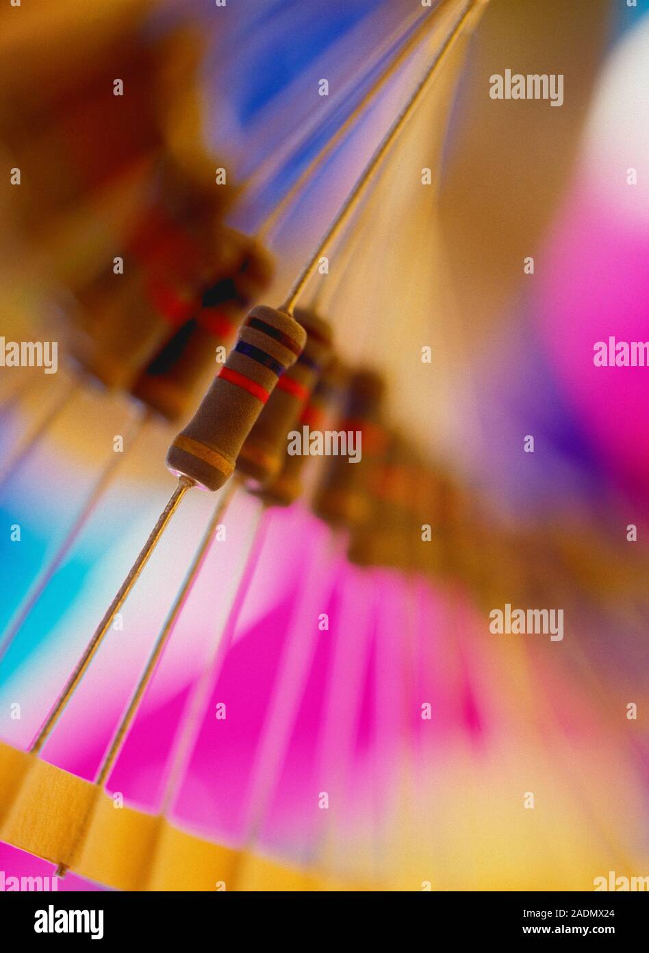 Resistors for use in a circuit board. These components impede the flow ...