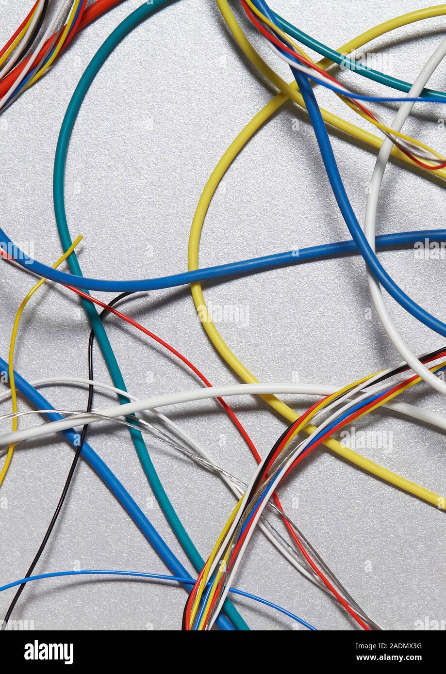 Electrical wires. An assortment of different coloured wires Stock Photo ...