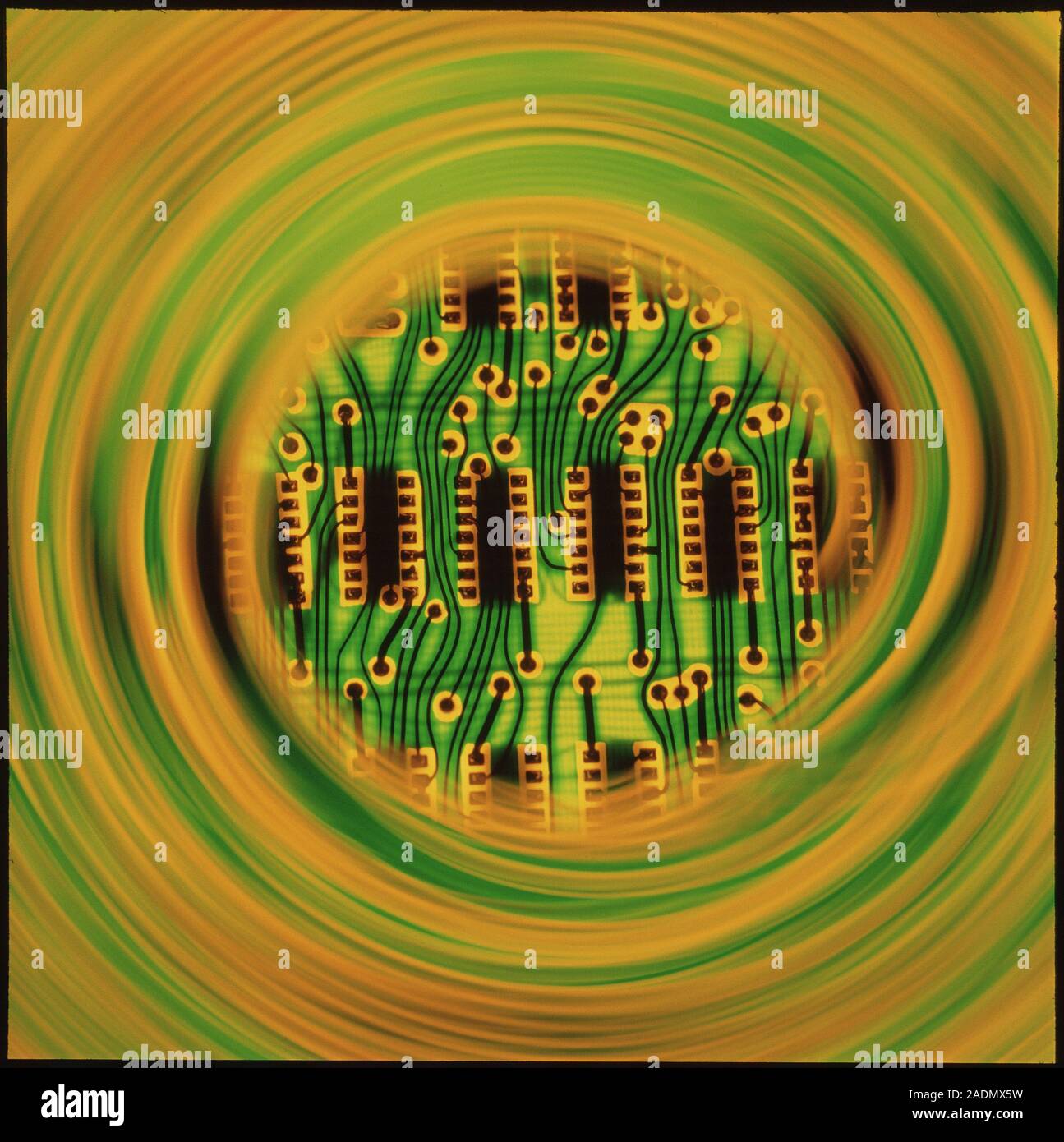 Circuit board. Abstract image of a circuit board with the board ...
