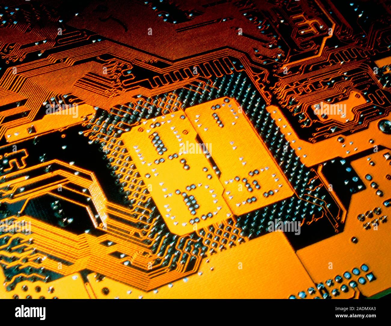 Motherboard. Computer artwork of the main circuit board (motherboard ...