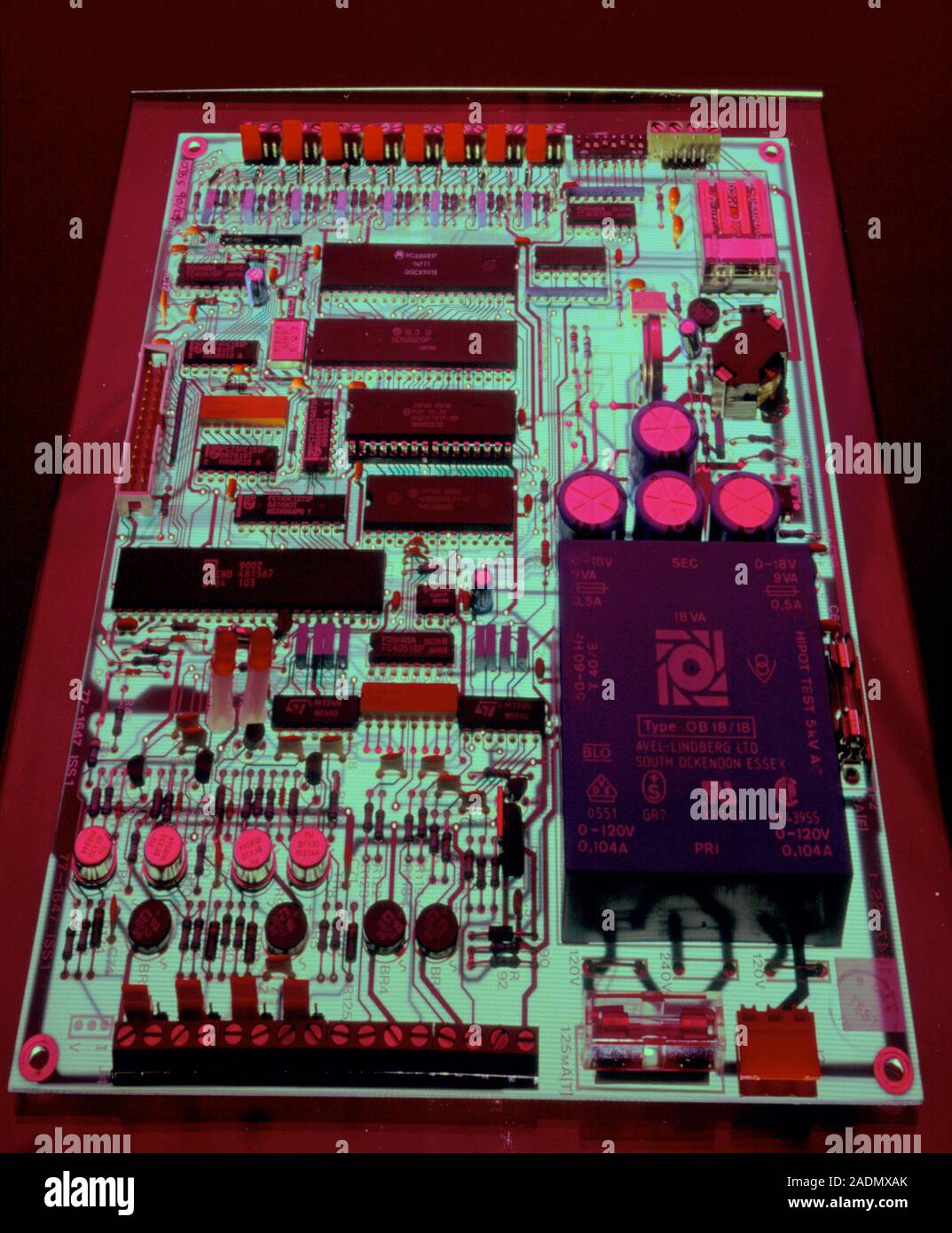 Circuit board. Printed circuit board with electronic components ...