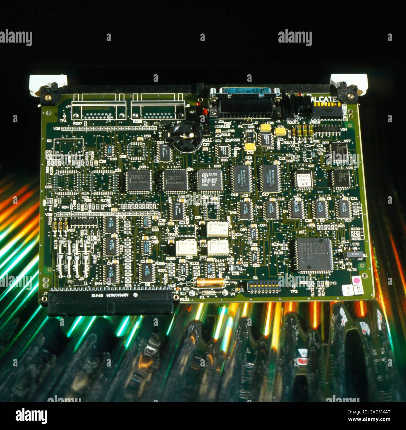 Circuit board. Printed circuit board with electronic components ...