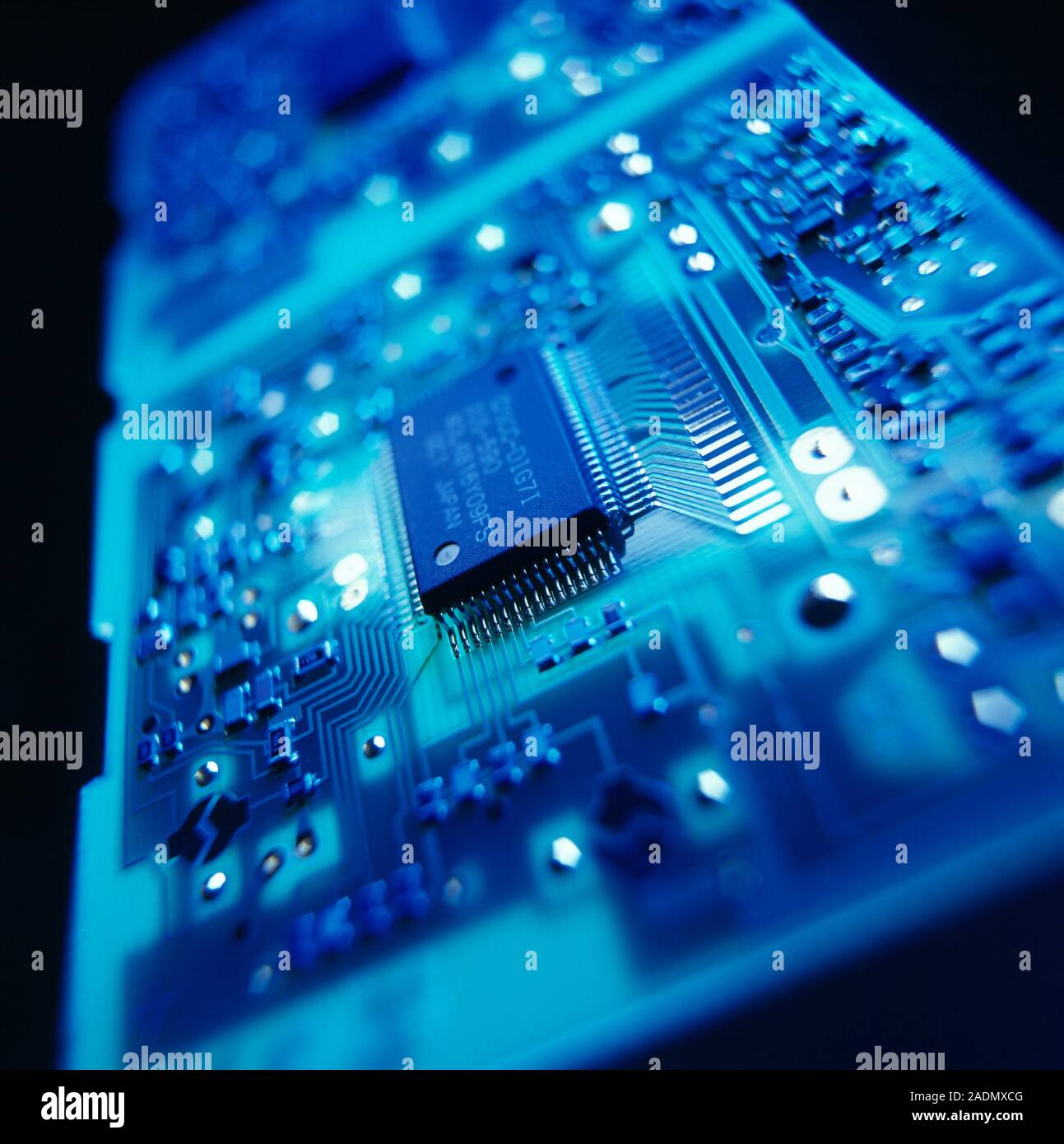 Computer circuit board. Circuit boards connect electrical components to ...