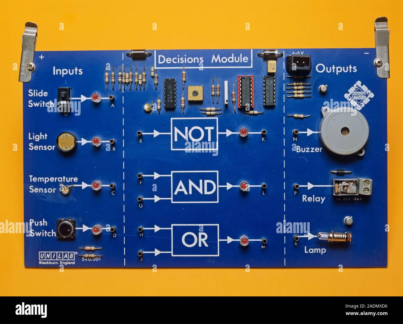 Logic gates. Circuit board designed for testing logic gates. A set of ...