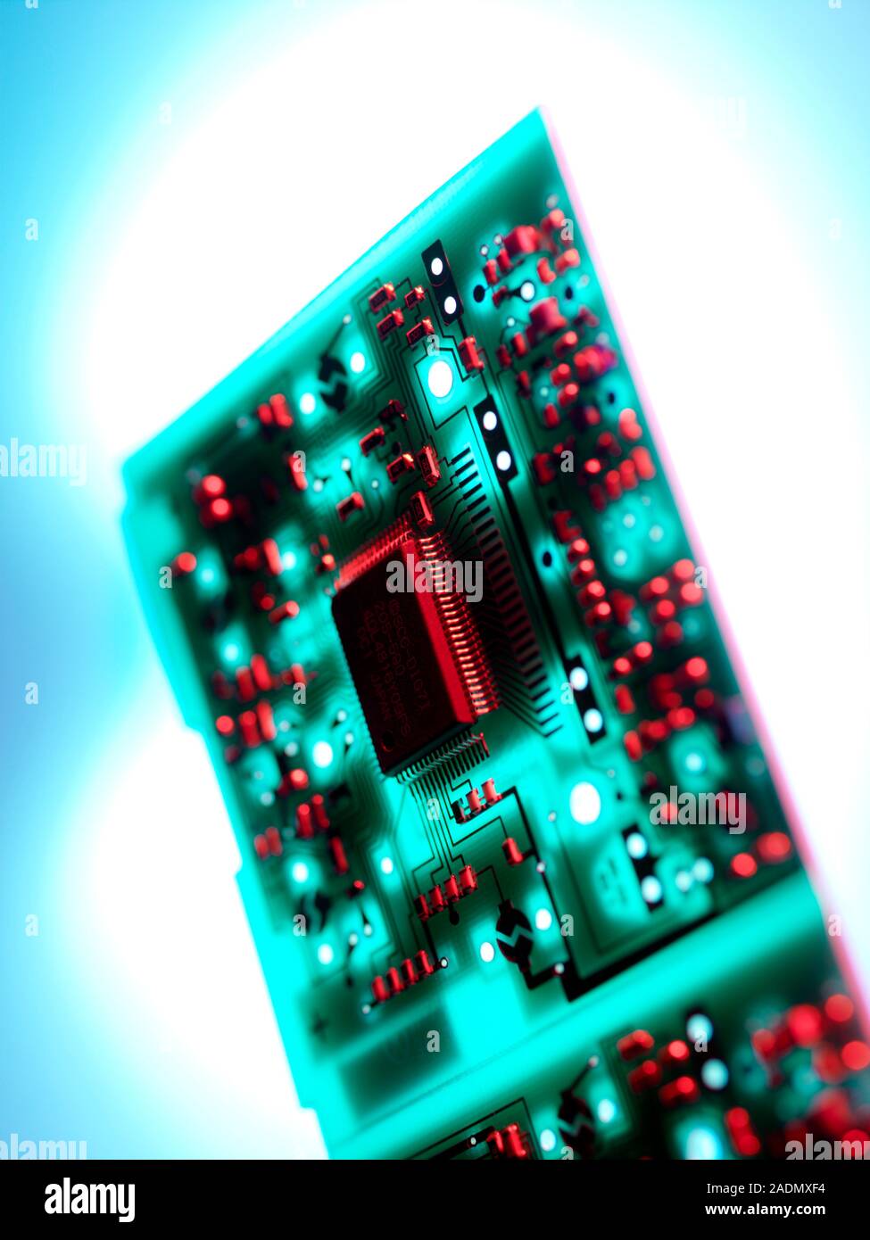 Circuit board. The central processing unit is at centre Stock Photo - Alamy