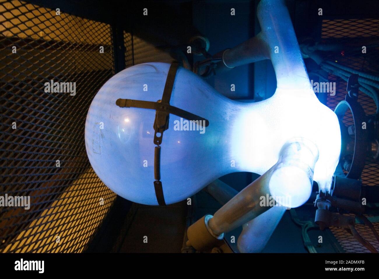 Mercury arc rectifier. In this example the rectifier is being used to ...
