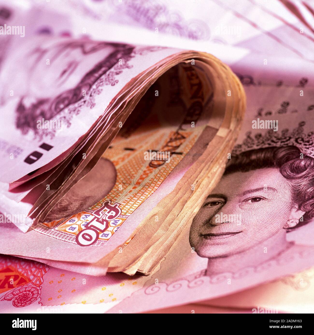 British currency consisting of ten pound notes Stock Photo - Alamy