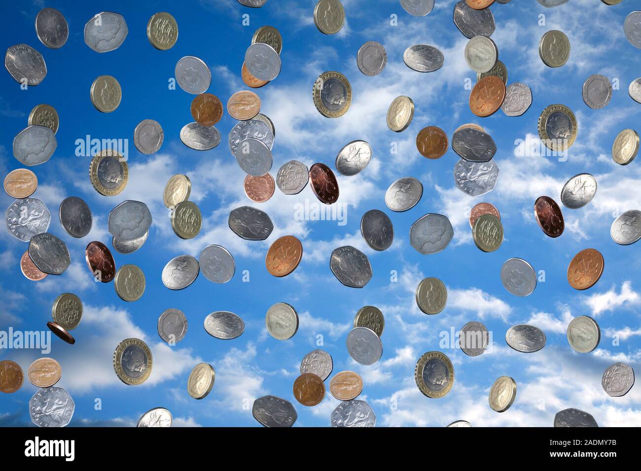 Money shower, conceptual image Stock Photo - Alamy
