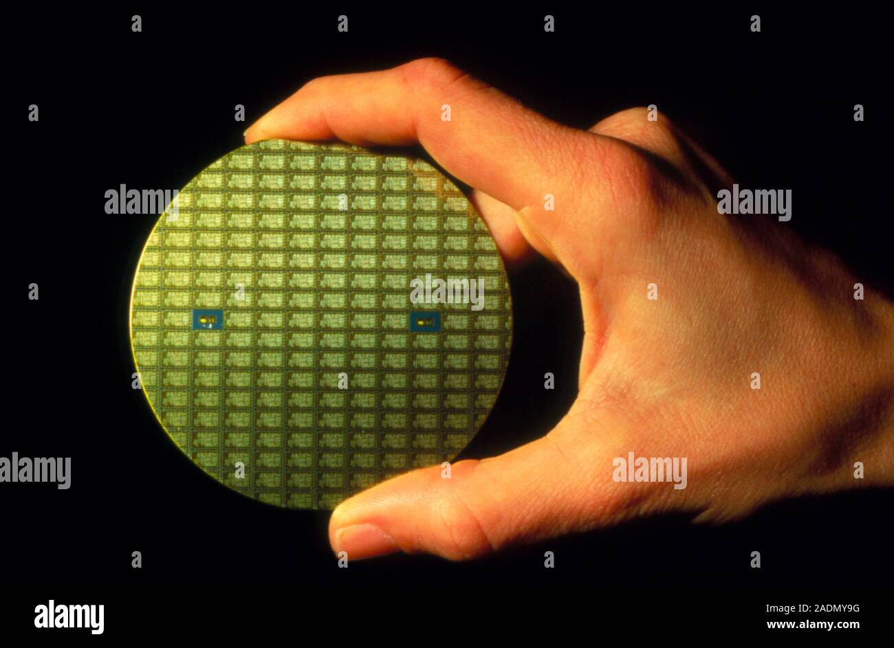 A wafer of Logic Array semi-customised integrated circuits (silicon ...