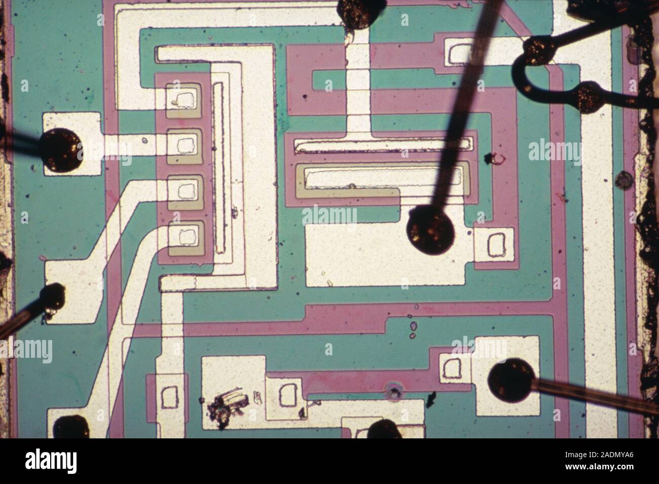 Light micrograph of an early integrated circuit Stock Photo - Alamy