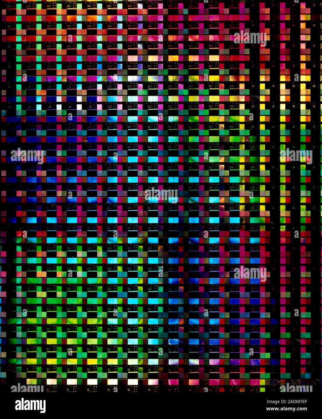 Semiconductor wafer. Macrophotograph of the surface of a semiconductor ...
