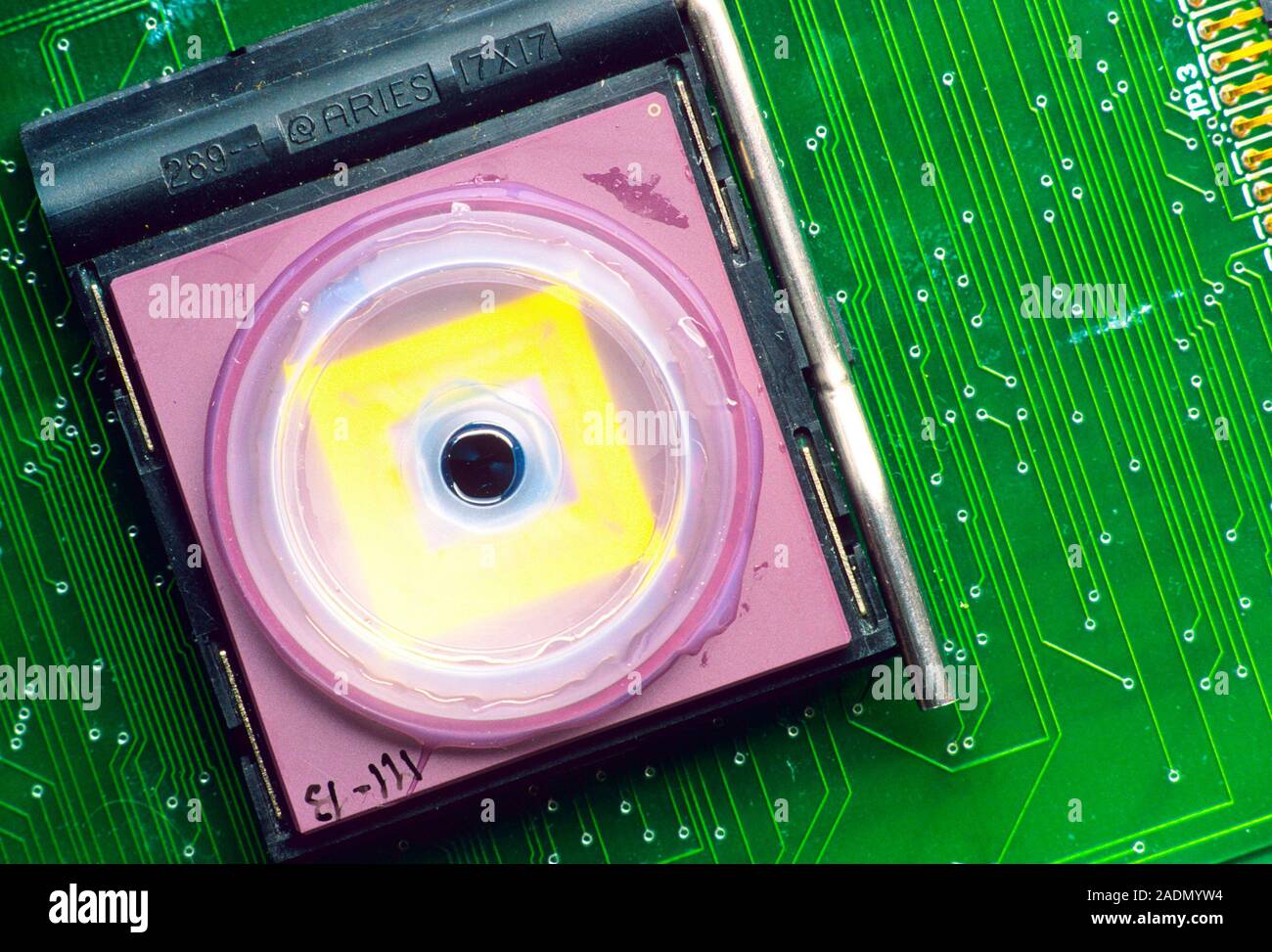 Neurochip intergrated into a circuit board. A neurochip is an ...
