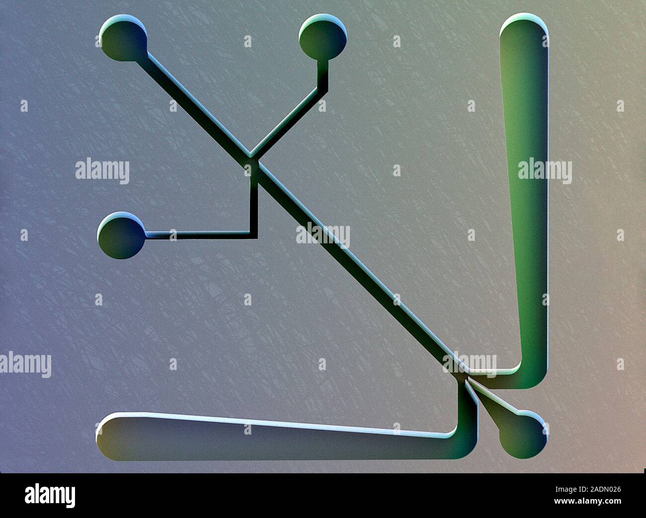 Microfluidic Chip Coloured Scanning Electron Micrograph Sem Of A