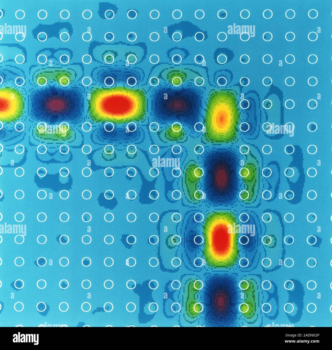 Photonic crystal waveguide. Computer representa- tion of light being ...