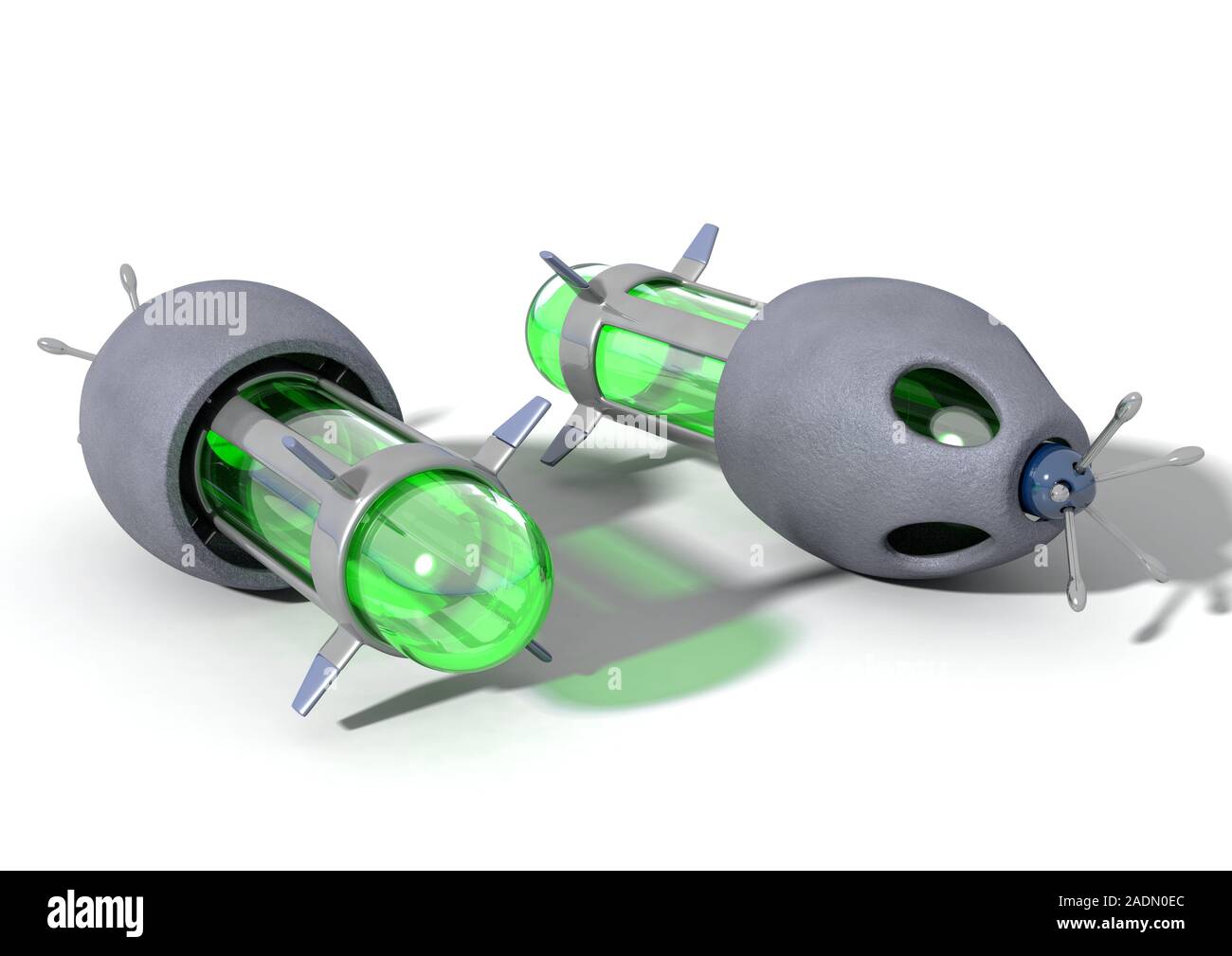 Nanorobots, computer artwork. Nanotechnology is concerned with ...