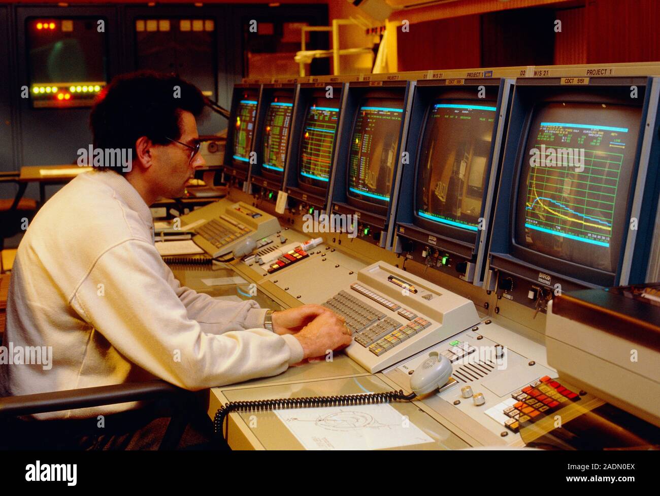 The Giotto mission control room at the European Space Agency's European ...