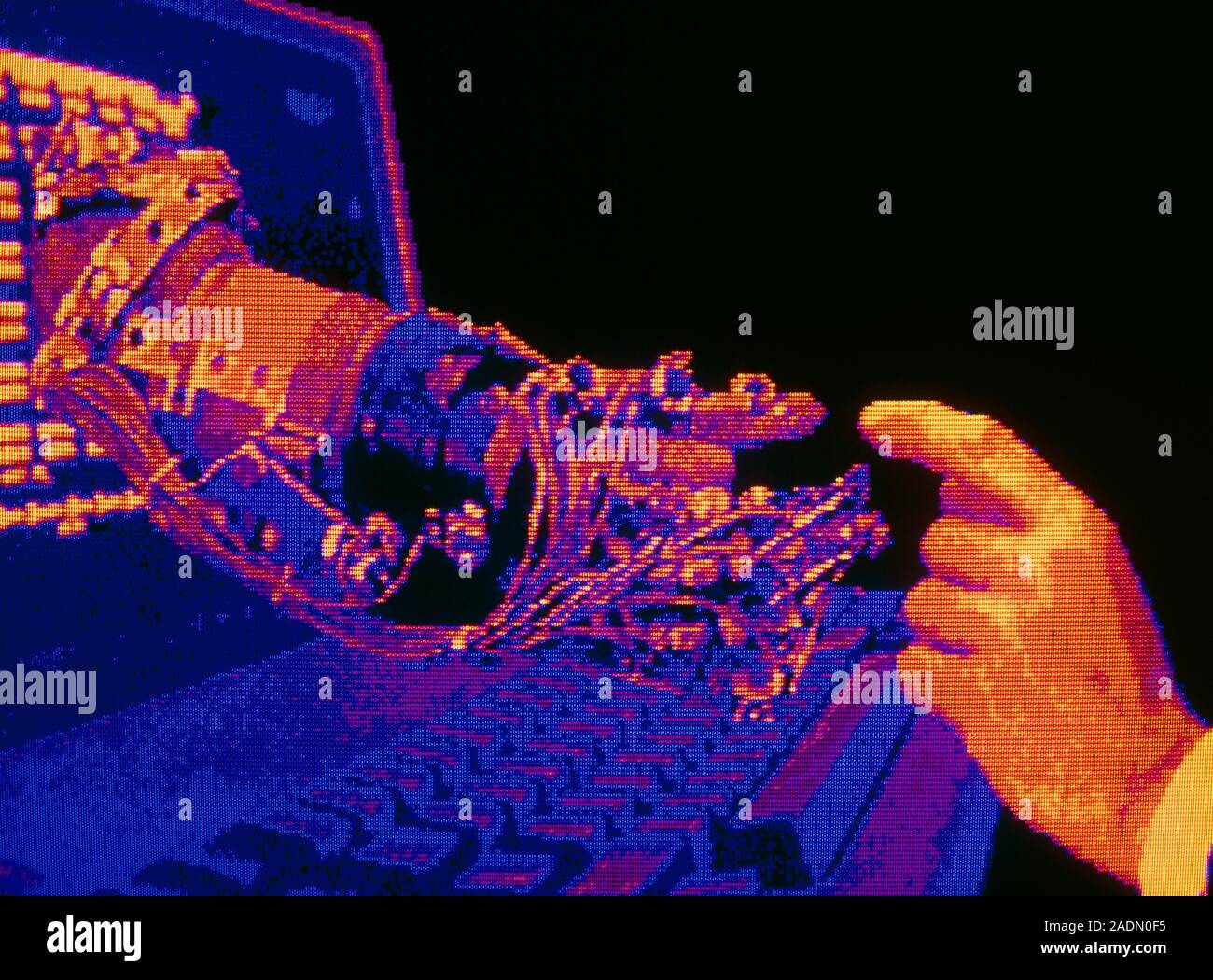 Man-machine interface: abstract computer graphics illustration ...