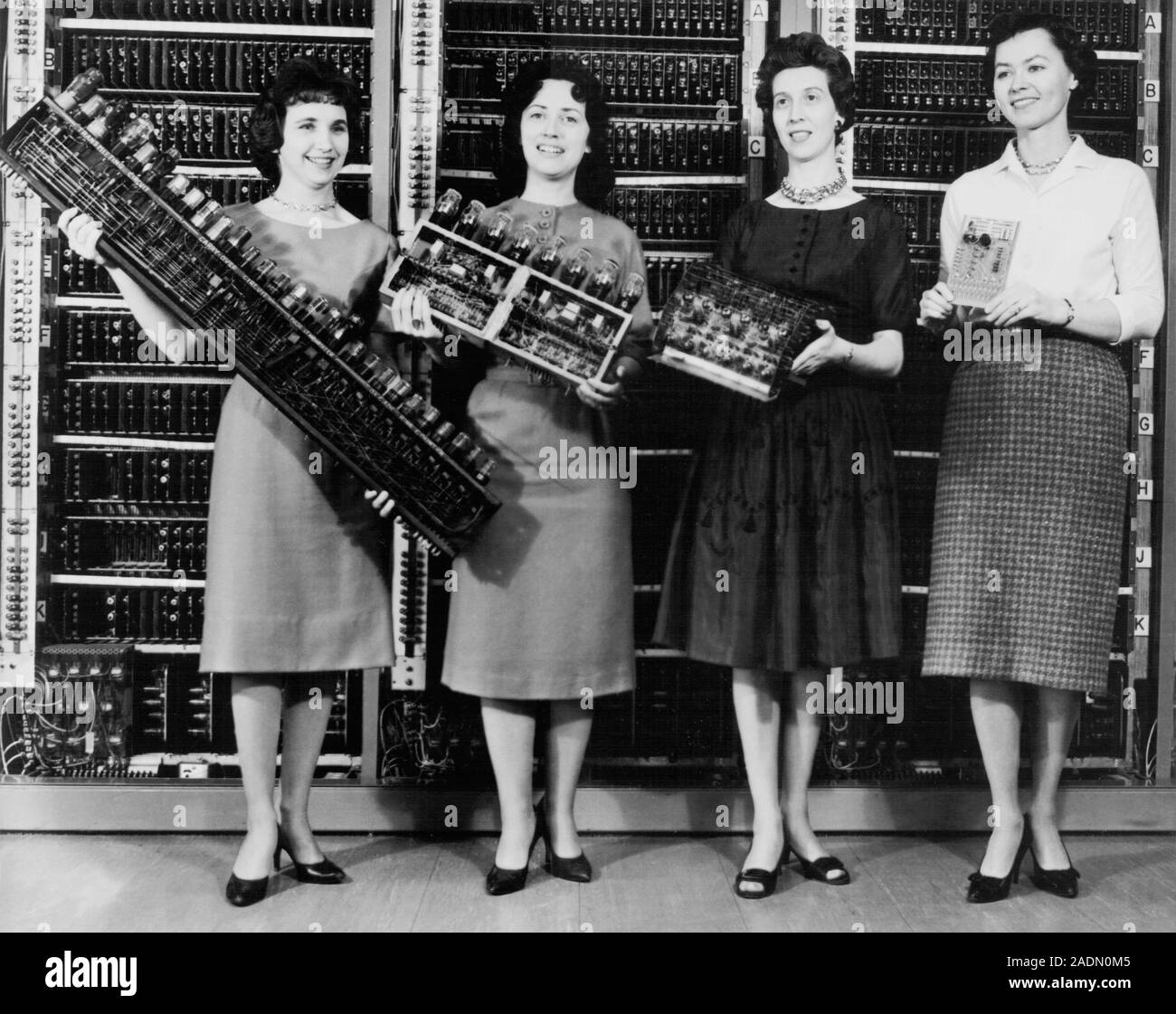 Circuit boards from four of the earliest electronic computers, designed ...
