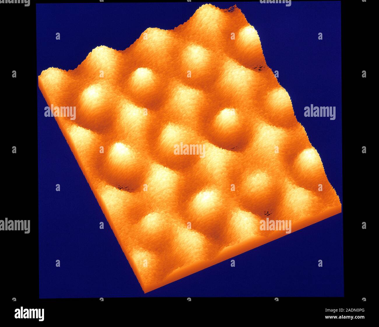 Optical storage tape surface. Confocal microscopy as a surface plot of ...
