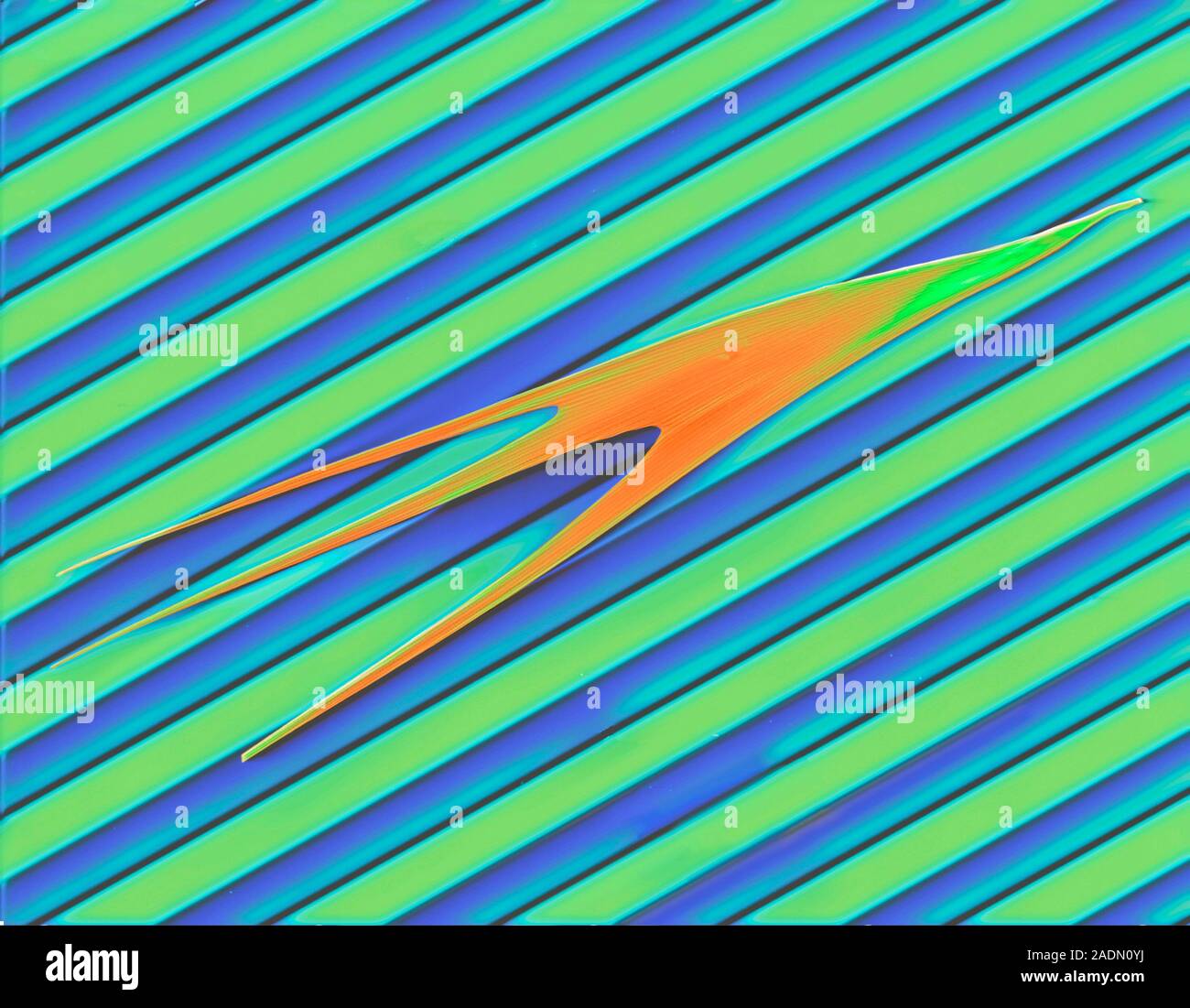 Laptop screen foil. Coloured scanning electron micrograph (SEM) of the ...