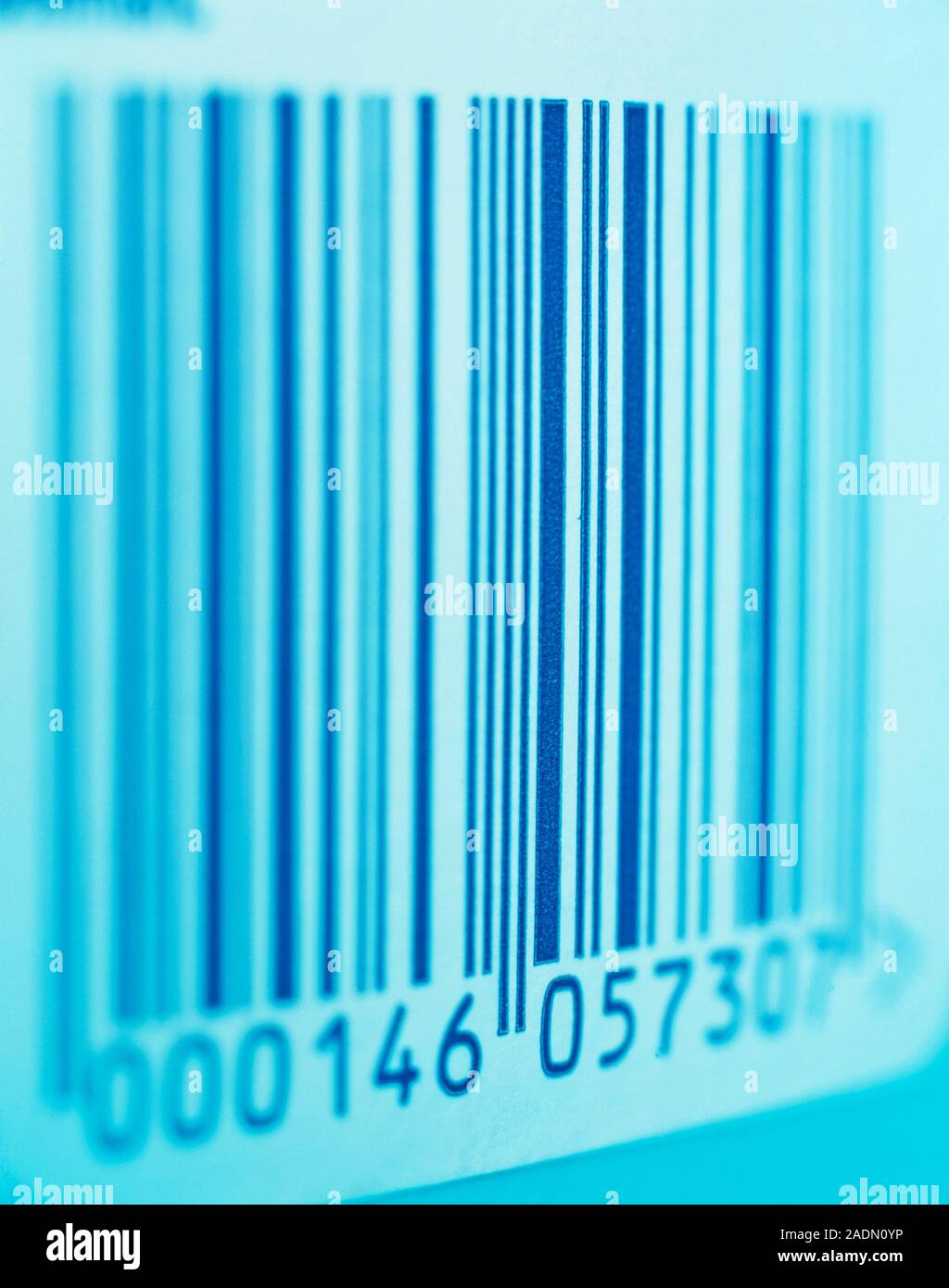 Bar code. View of a bar code label. Bar codes are used to label ...