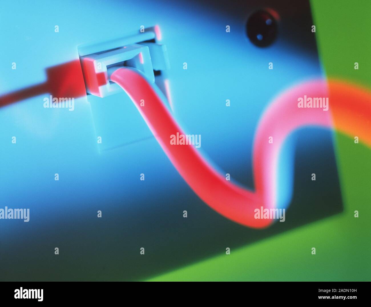 Internet connection. Twisted pair (TP) cable terminated with a ...