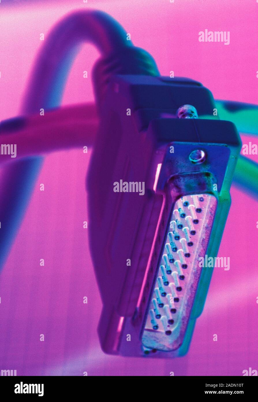 Computer cable of the sort used to connect peripheral components to a ...